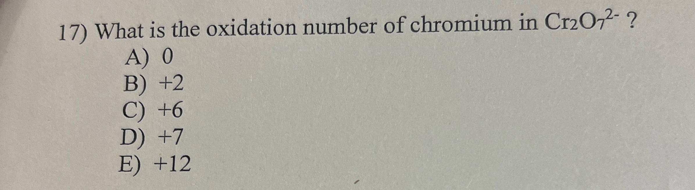Solved What is the oxidation number of chromium in | Chegg.com