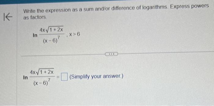 Solved Write the expression as a sum and/or difference of | Chegg.com