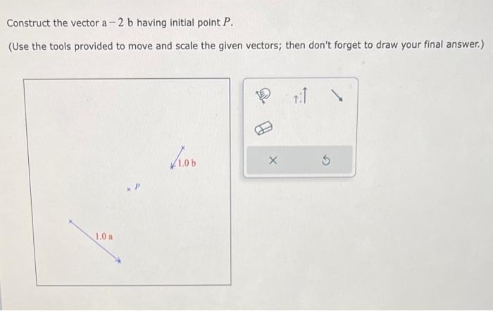 Solved Construct the vector a−2 b having initial point P. | Chegg.com
