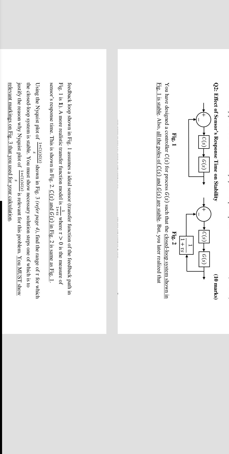 Solved Q2: Effect of Sensor's Response Time on Stability(10 | Chegg.com
