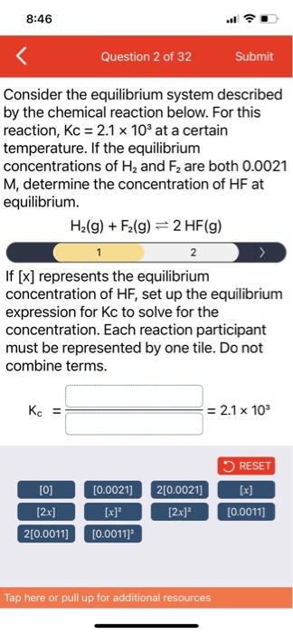 Solved Consider the equilibrium system described by the | Chegg.com