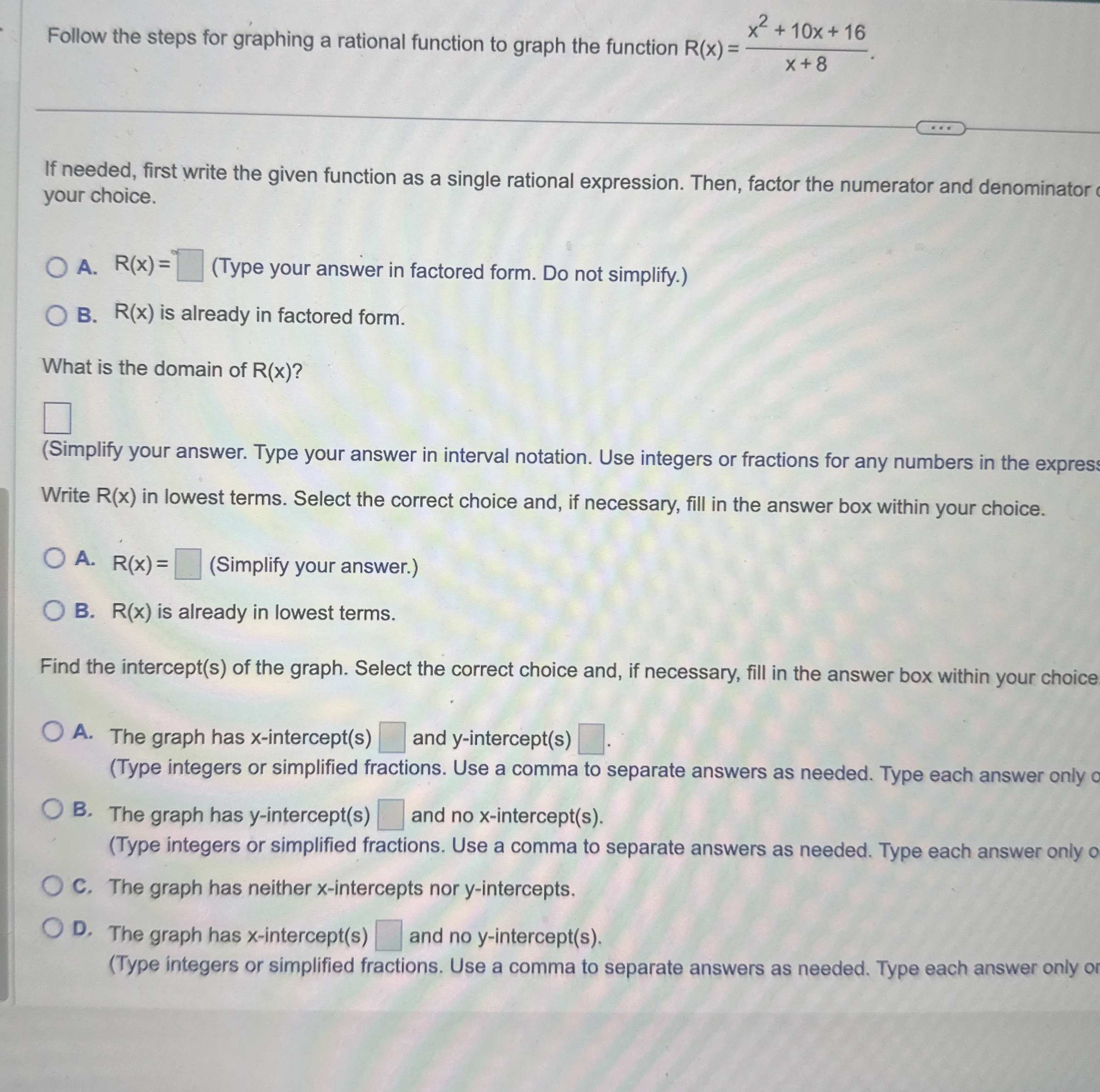 Solved Follow the steps for graphing a rational function to | Chegg.com