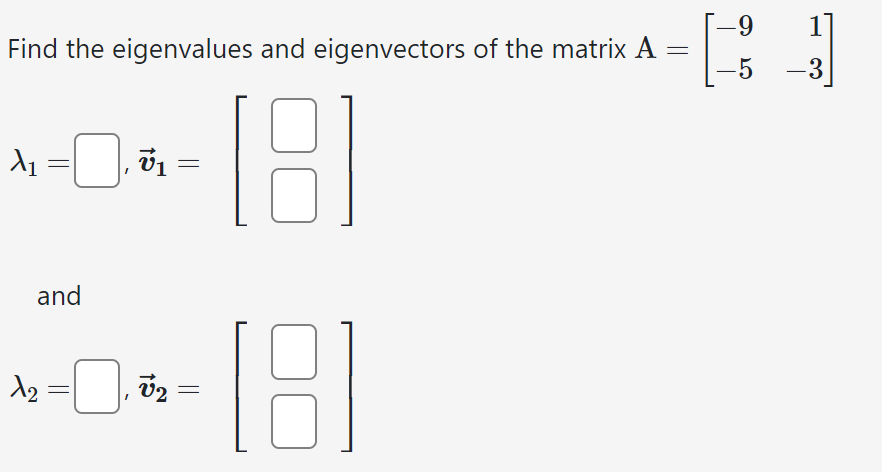 Solved Find the eigenvalues and eigenvectors of the matrix | Chegg.com