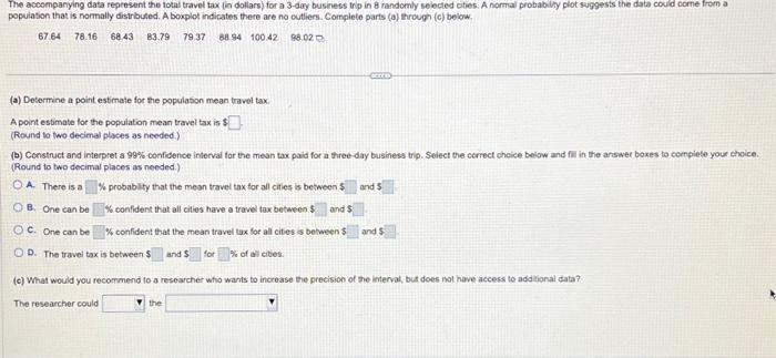 Solved c. options (increase, decrease) the (sample mean, | Chegg.com