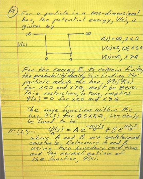 Solved (7) For a particle in a one-dimensional box, the | Chegg.com