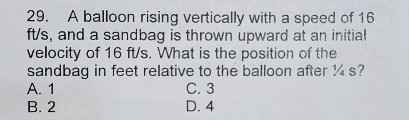 Solved A balloon rising vertically with a speed of 16fts, | Chegg.com