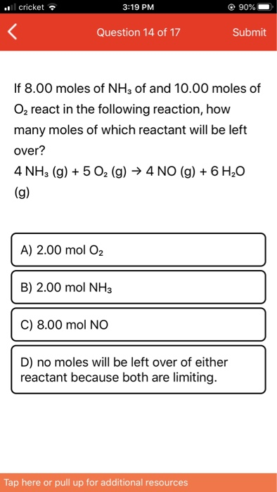 Solved cricket 3:19 PM @ 90% Question 14 of 17 Submit If | Chegg.com