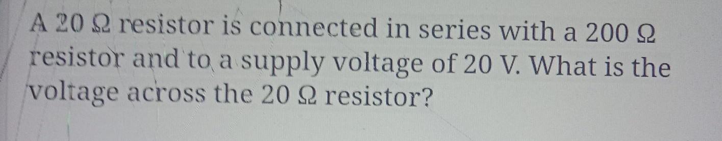 Solved A 20.22 resistor is connected in series with a 2002 | Chegg.com