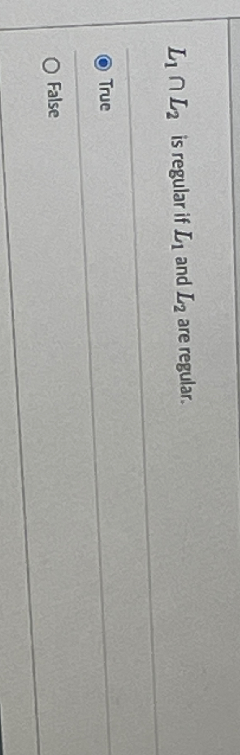L1∩L2 ﻿is regular if L1 ﻿and L2 ﻿are | Chegg.com
