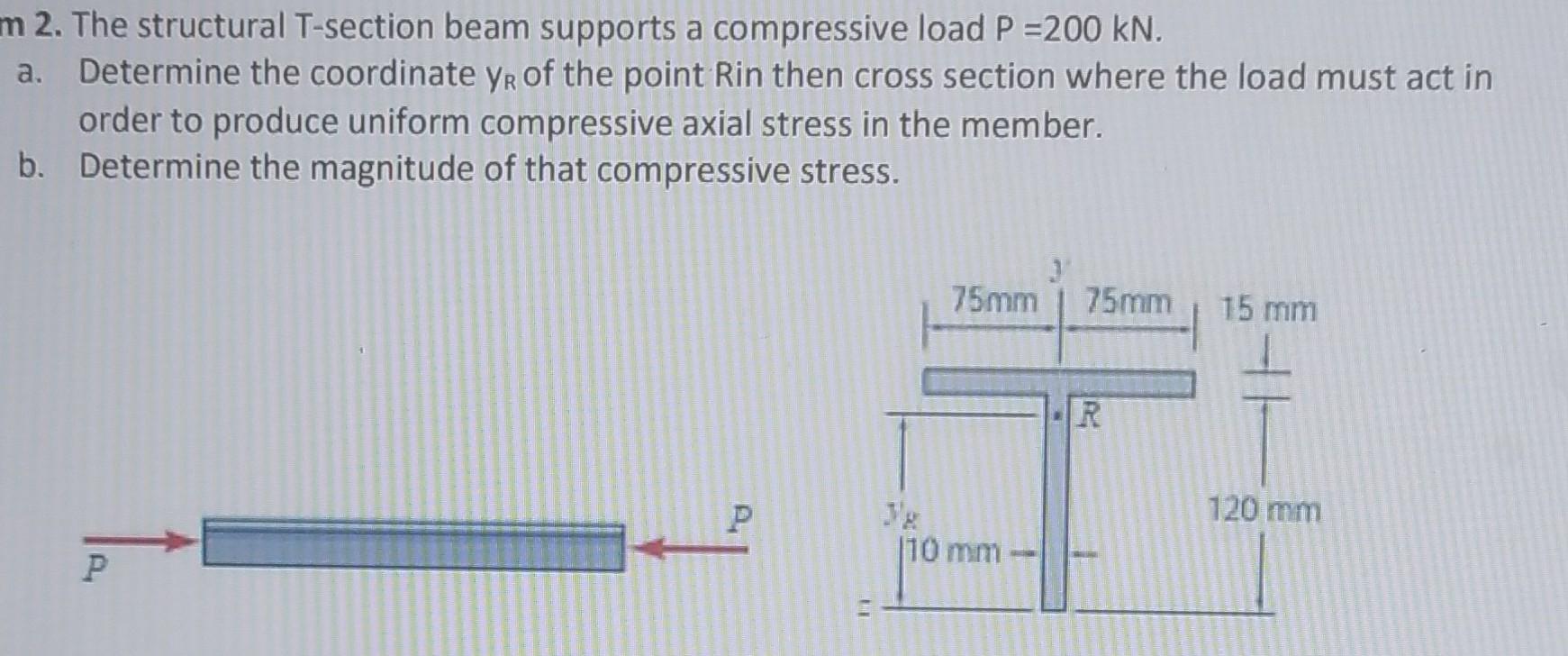 Solved n 2. The structural T-section beam supports a | Chegg.com