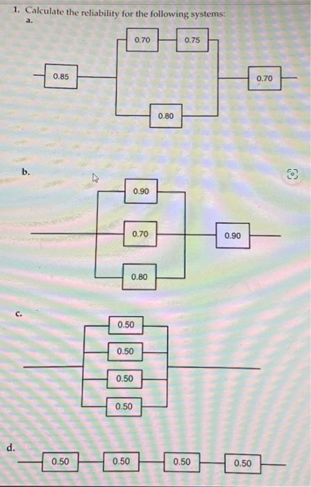 Solved 1. Calculate the reliability for the following | Chegg.com