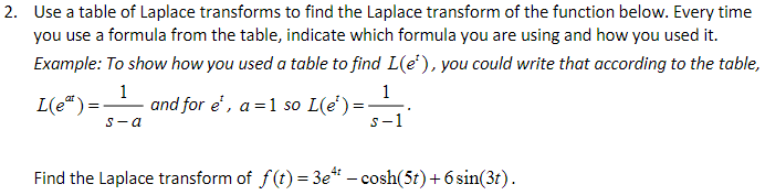Solved Use a table of Laplace transforms to find the Laplace | Chegg.com