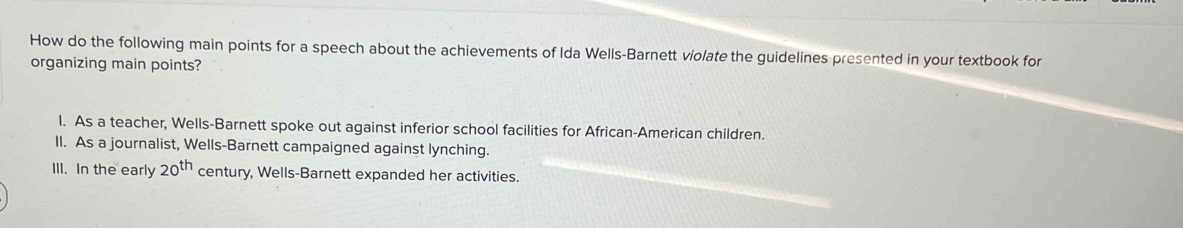 Solved How do the following main points for a speech about | Chegg.com