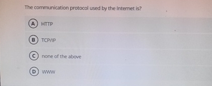 Solved The communication protocol used by the internet | Chegg.com