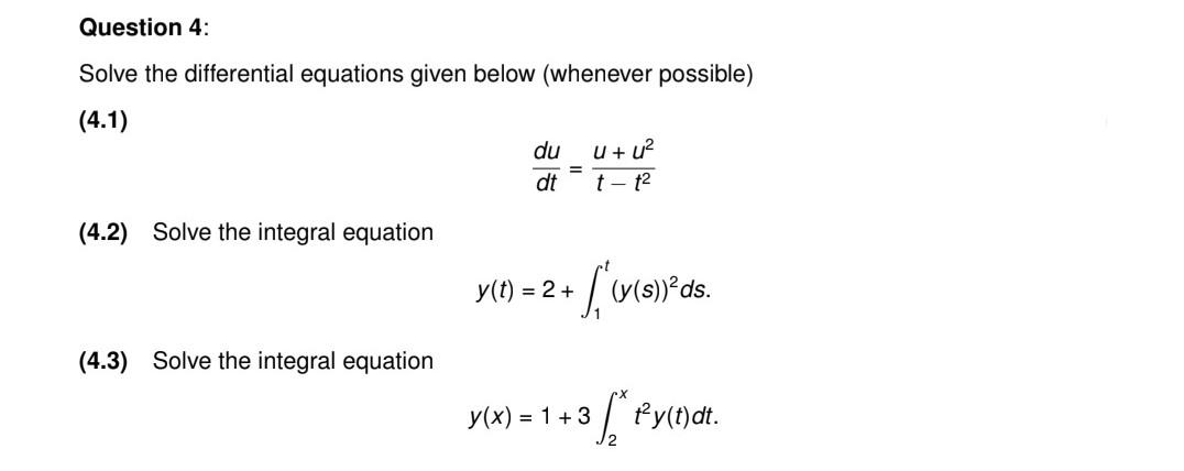 Solved Solve the differential equations given below | Chegg.com