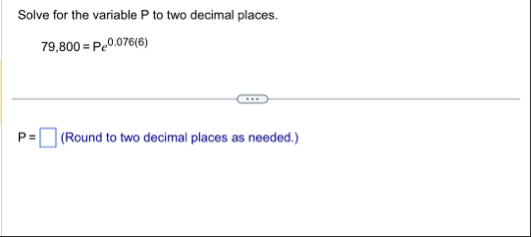 Solved Solve for the variable P to two decimal | Chegg.com