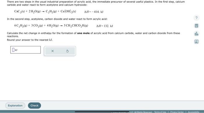 Solved CaC2( s)+2H2O(g)→C2H2(g)+Ca(OH)2(s)ΔH=−414.kJ In the | Chegg.com