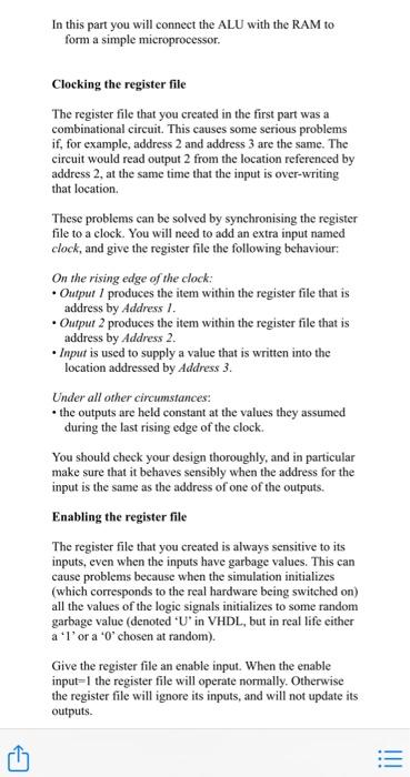 Overview In this project you will build a simple part | Chegg.com