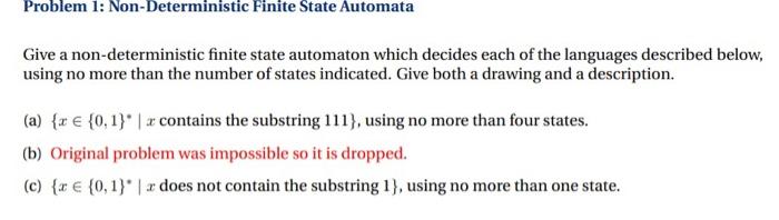 Solved Problem 1: Non-Deterministic Finite State Automata | Chegg.com
