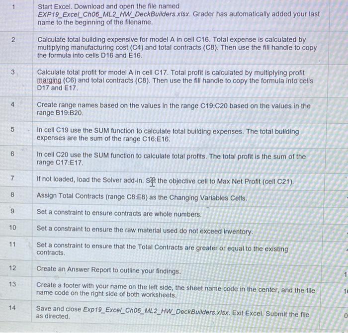 Solved 1 Start Excel. Download and open the file named | Chegg.com