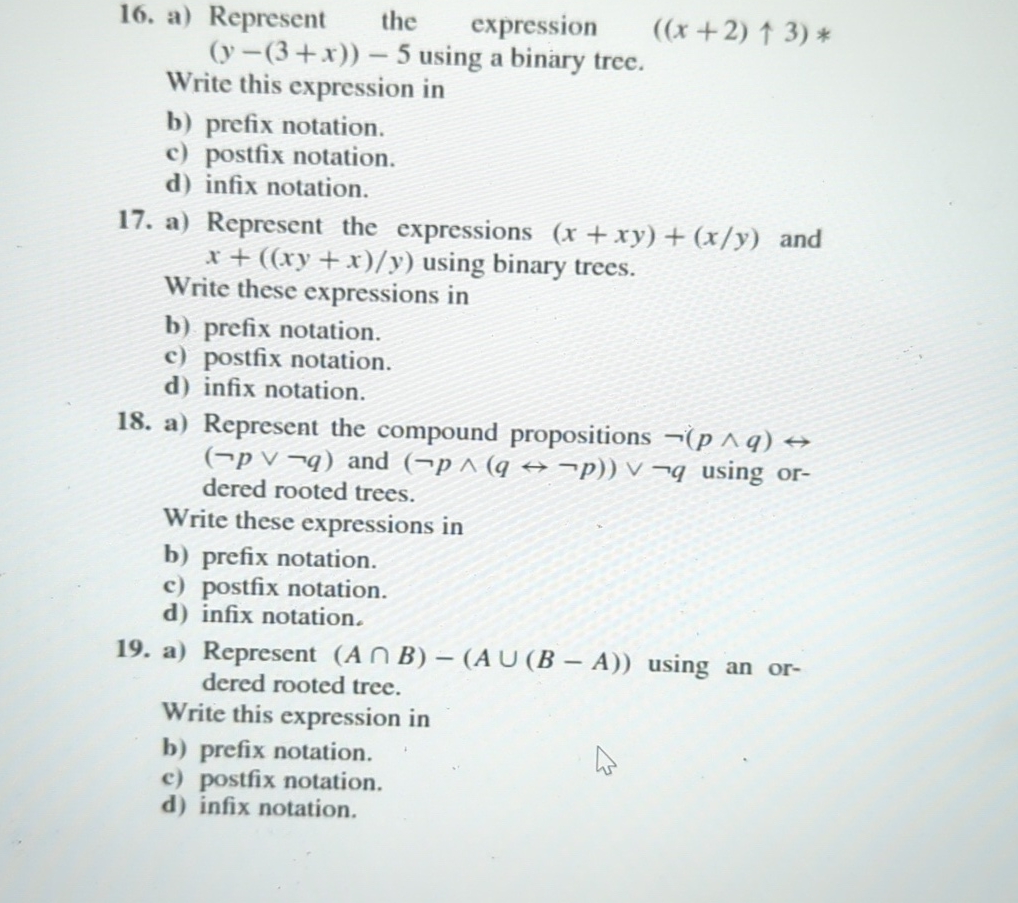 Solved a) ﻿Represent the expression | Chegg.com