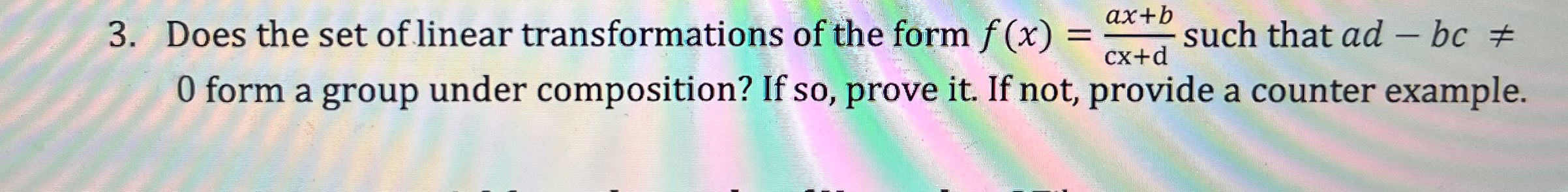 Solved Does the set of linear transformations of the form | Chegg.com
