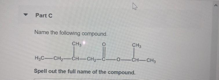 Solved w Part C Name the following compound. CH3 CH3 domovi | Chegg.com