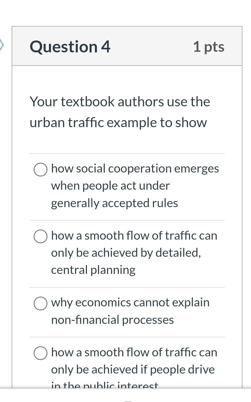 Solved Your textbook authors use the urban traffic example | Chegg.com