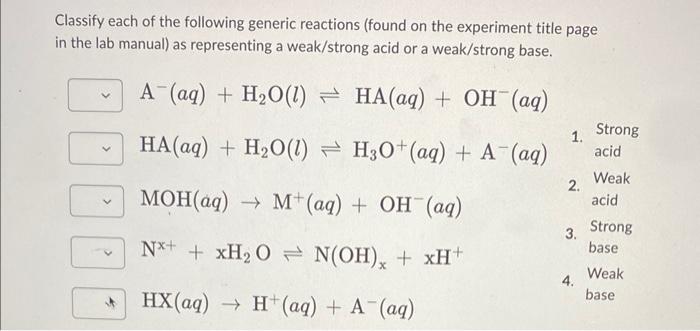 Solved Classify each of the following generic reactions | Chegg.com