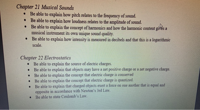 Chapter 21 Musical Sounds .Be able to explain how | Chegg.com