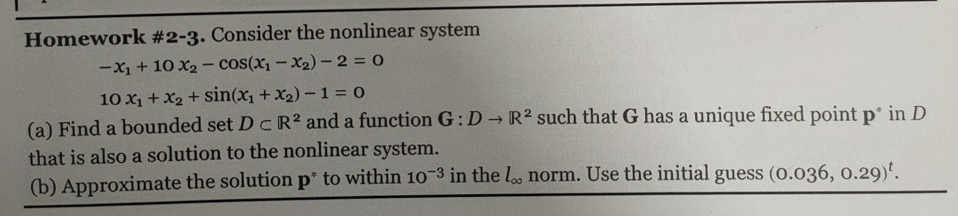Solved Homework #2-3. ﻿Consider the nonlinear | Chegg.com