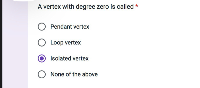 Solved A vertex with degree zero is called *Pendant | Chegg.com