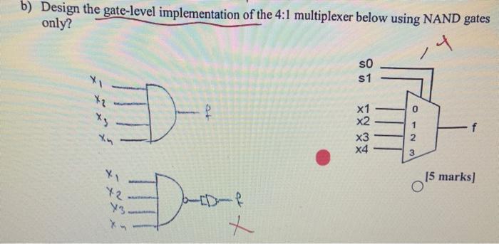 Solved b) Design the gate-level implementation of the 4:1 | Chegg.com