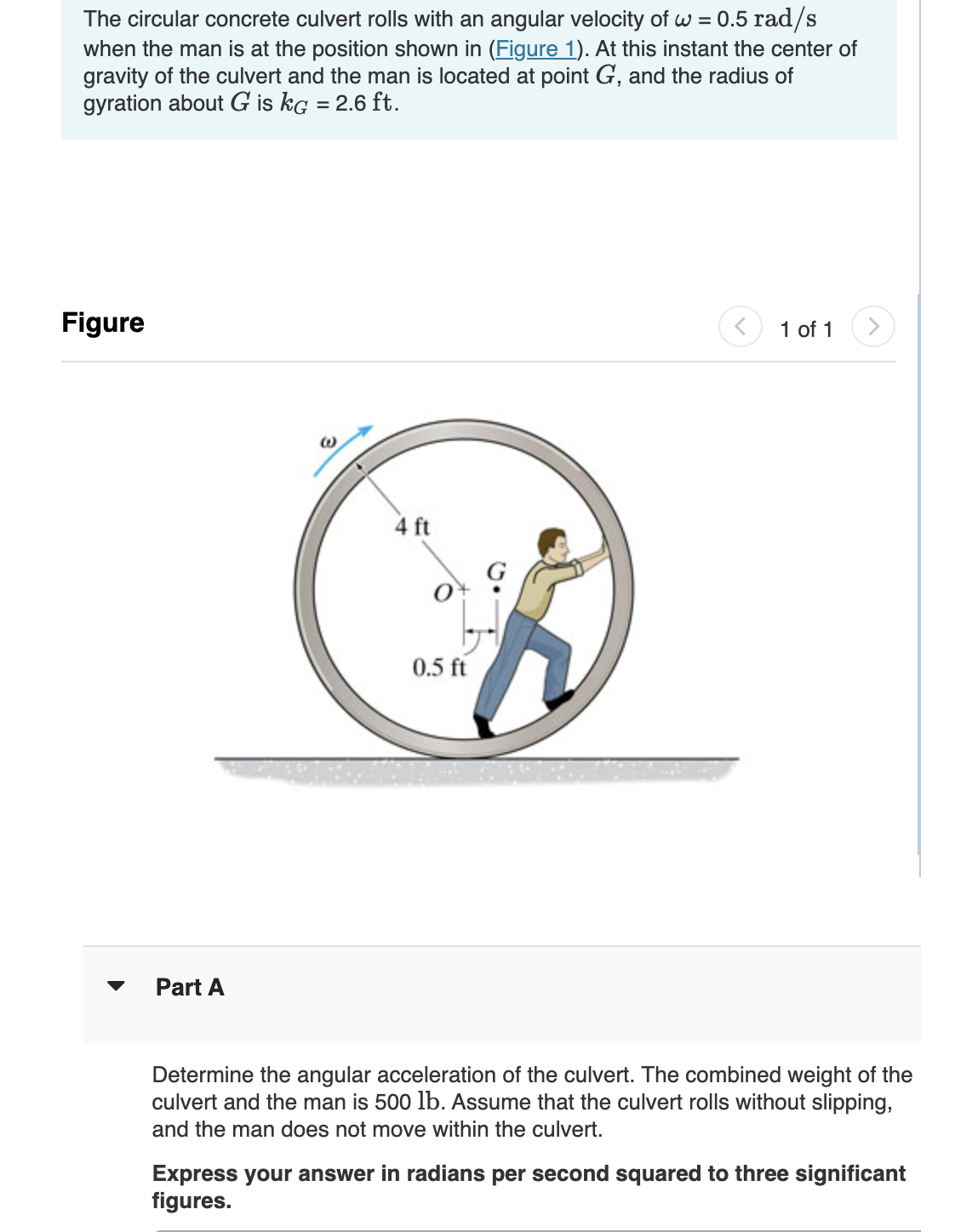 Solved The circular concrete culvert rolls with an angular | Chegg.com