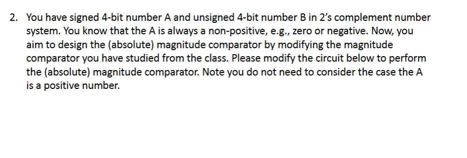 2. ﻿You have signed 4-bit number A and unsigned 4-bit | Chegg.com