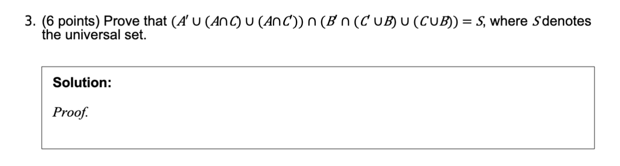 Solved (6 ﻿points) ﻿Prove that | Chegg.com