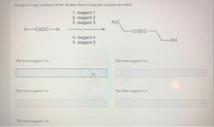 Solved Design a 5-step synthesis of the alcohol shown using | Chegg.com