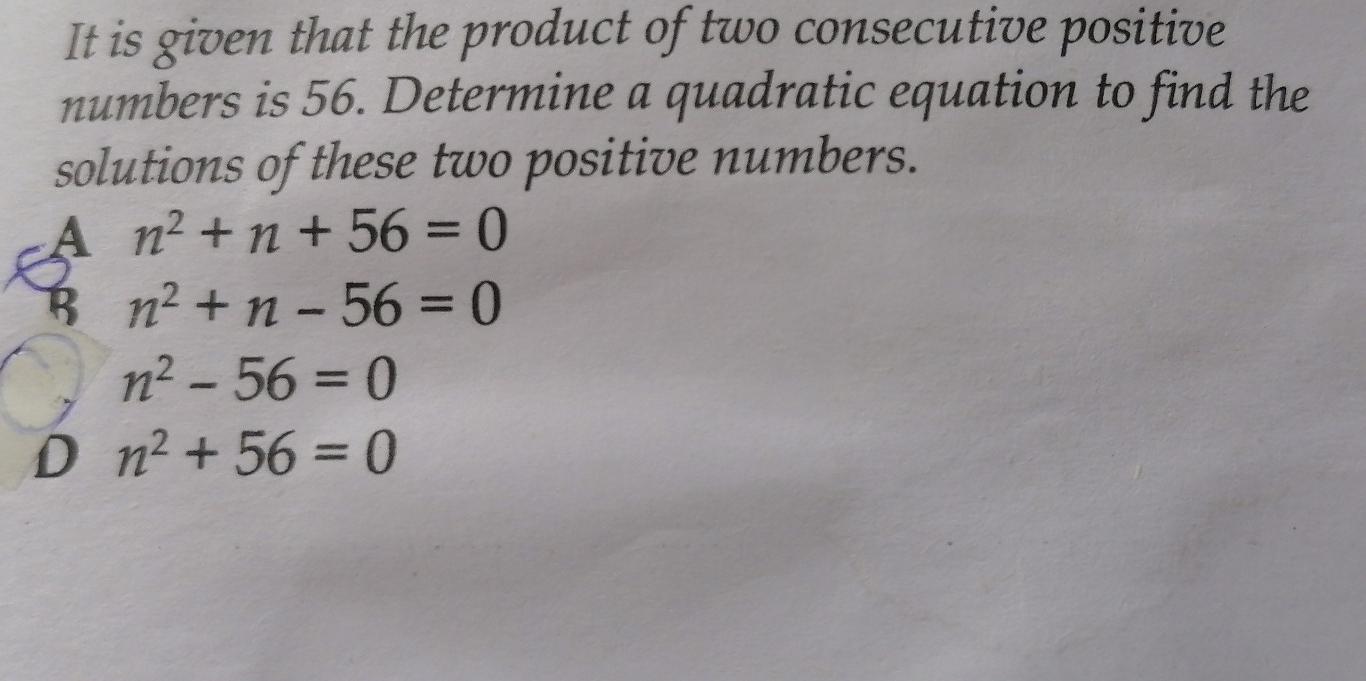 Solved It is given that the product of two consecutive | Chegg.com