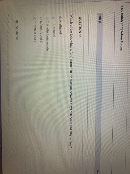 Solved Question Completion Status: Path:p Wor QUESTION 11 | Chegg.com