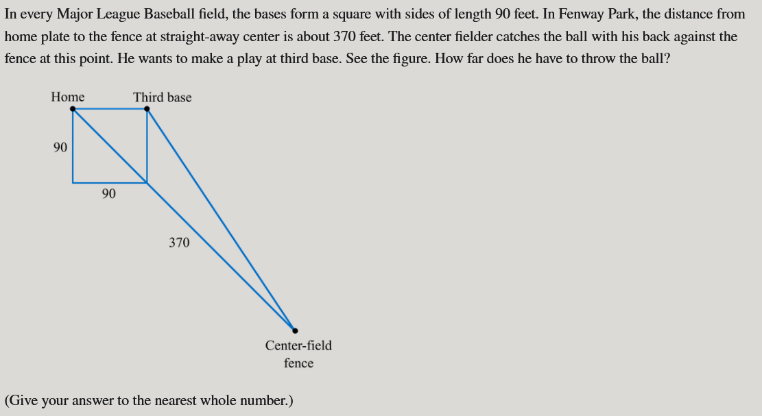 Solved In every Major League Baseball field, the bases form | Chegg.com