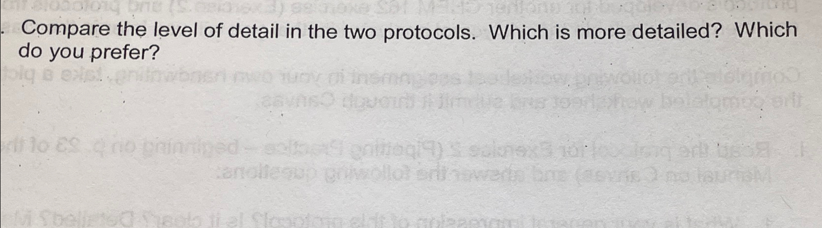 Solved Compare the level of detail in the two protocols. | Chegg.com