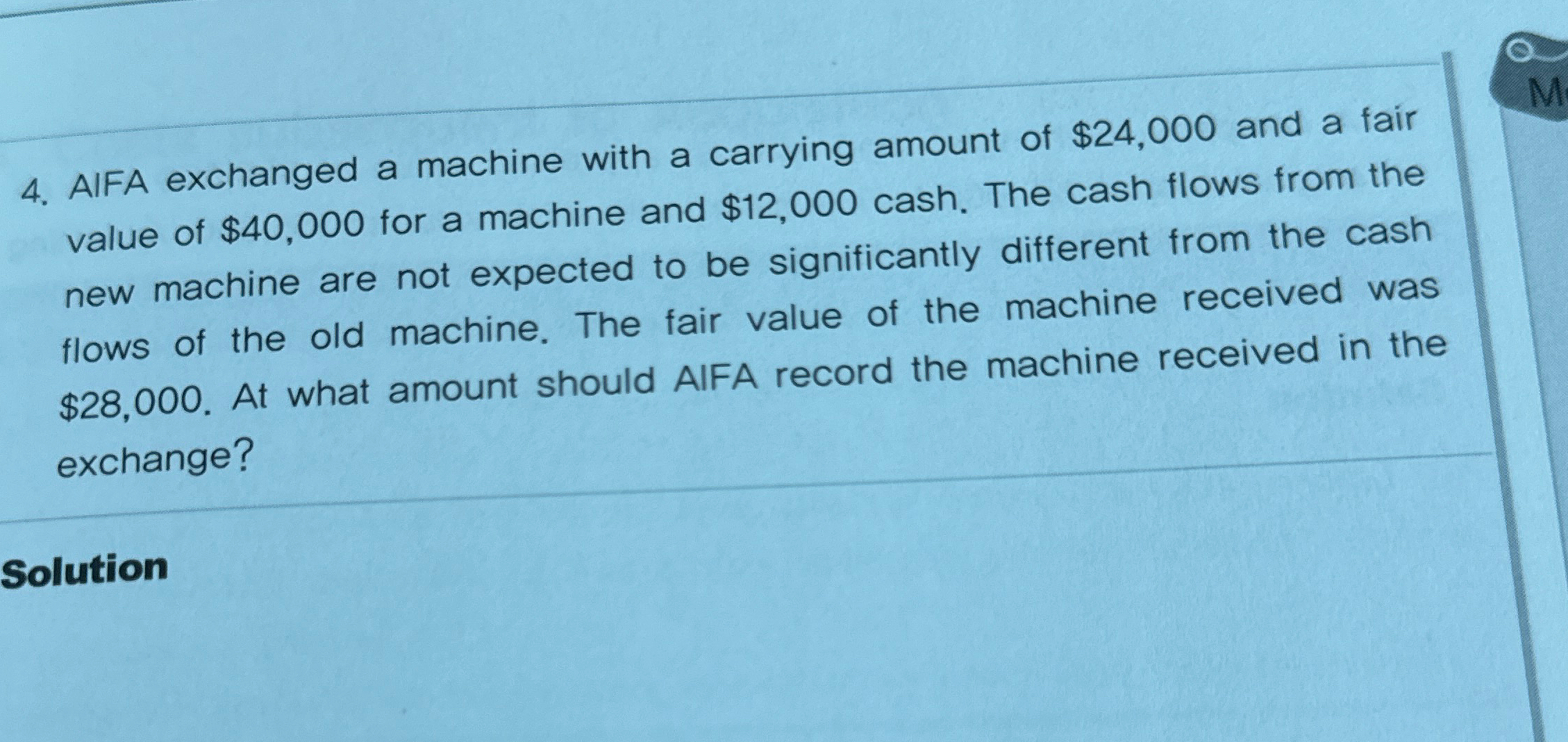 Solved AIFA exchanged a machine with a carrying amount of | Chegg.com