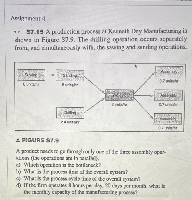Solved Assignment 4 $7.15 A production process at Kenneth | Chegg.com