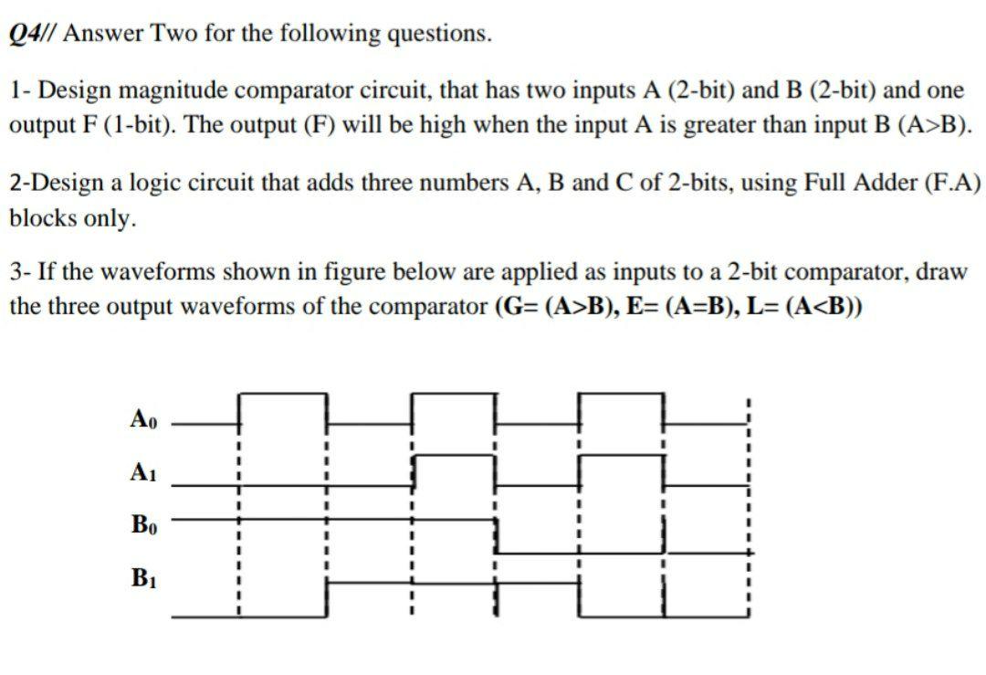 Solved Q4// Answer Two for the following questions. 1- | Chegg.com