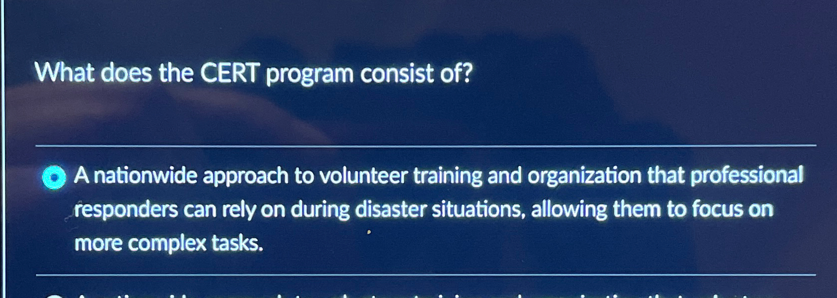 Solved What does the CERT program consist of?A nationwide | Chegg.com