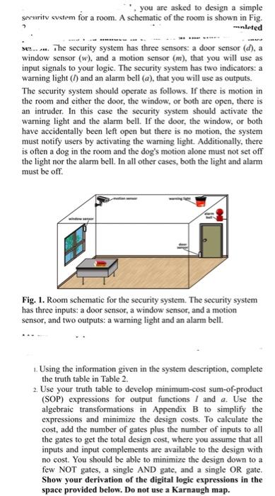 Solved serurity system for you are asked to design a simple | Chegg.com