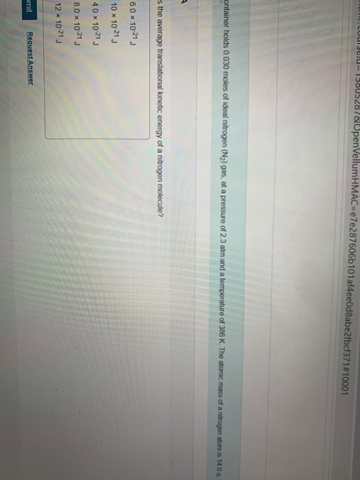 Solved Part A What is the average translational kinetic | Chegg.com