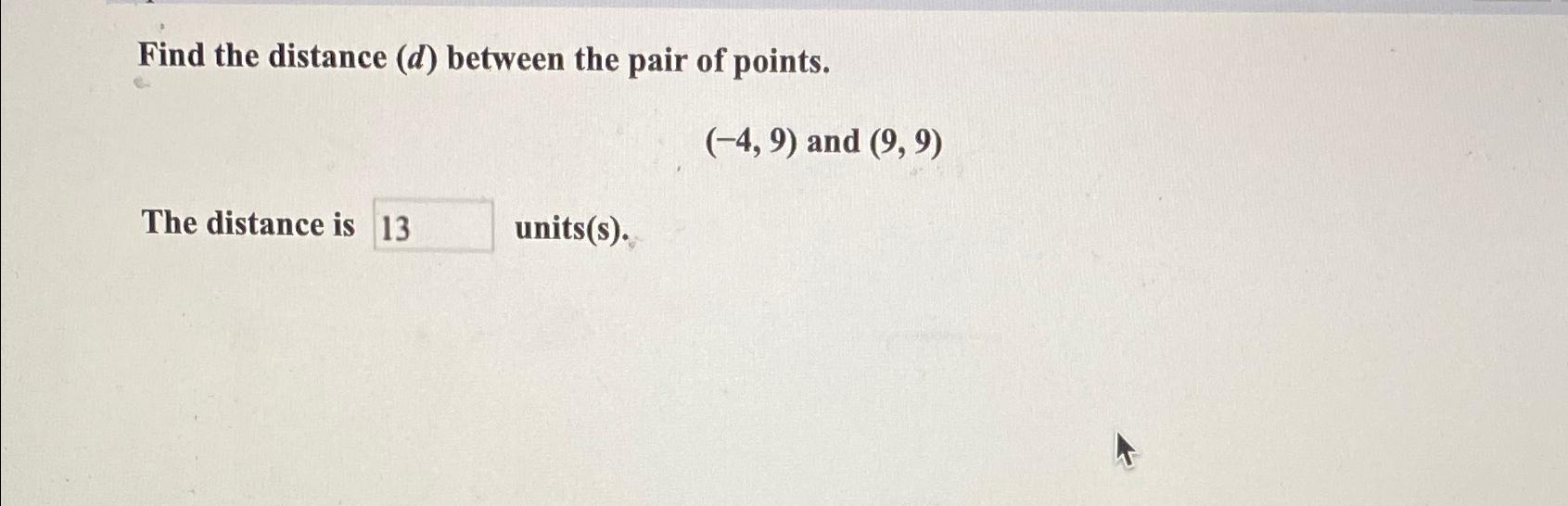 Solved Find the distance (d) ﻿between the pair of | Chegg.com