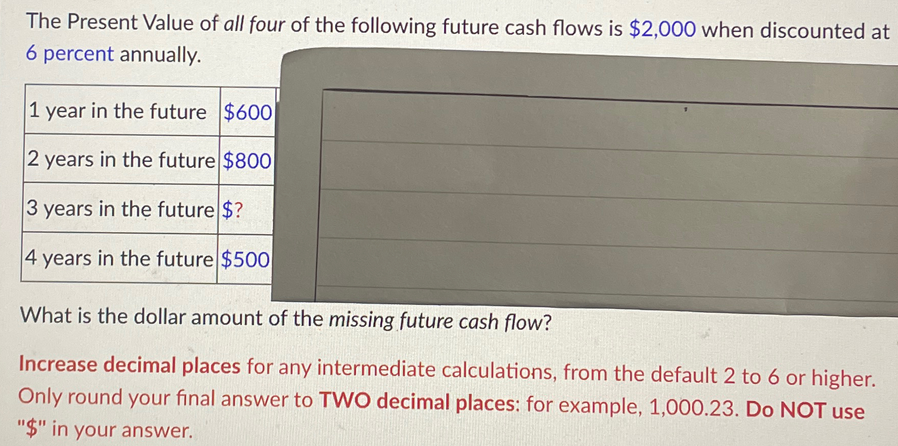 Solved The Present Value of all four of the following future | Chegg.com