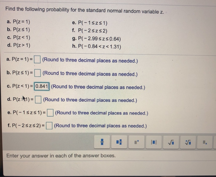 Solved Find the following probability for the standard | Chegg.com